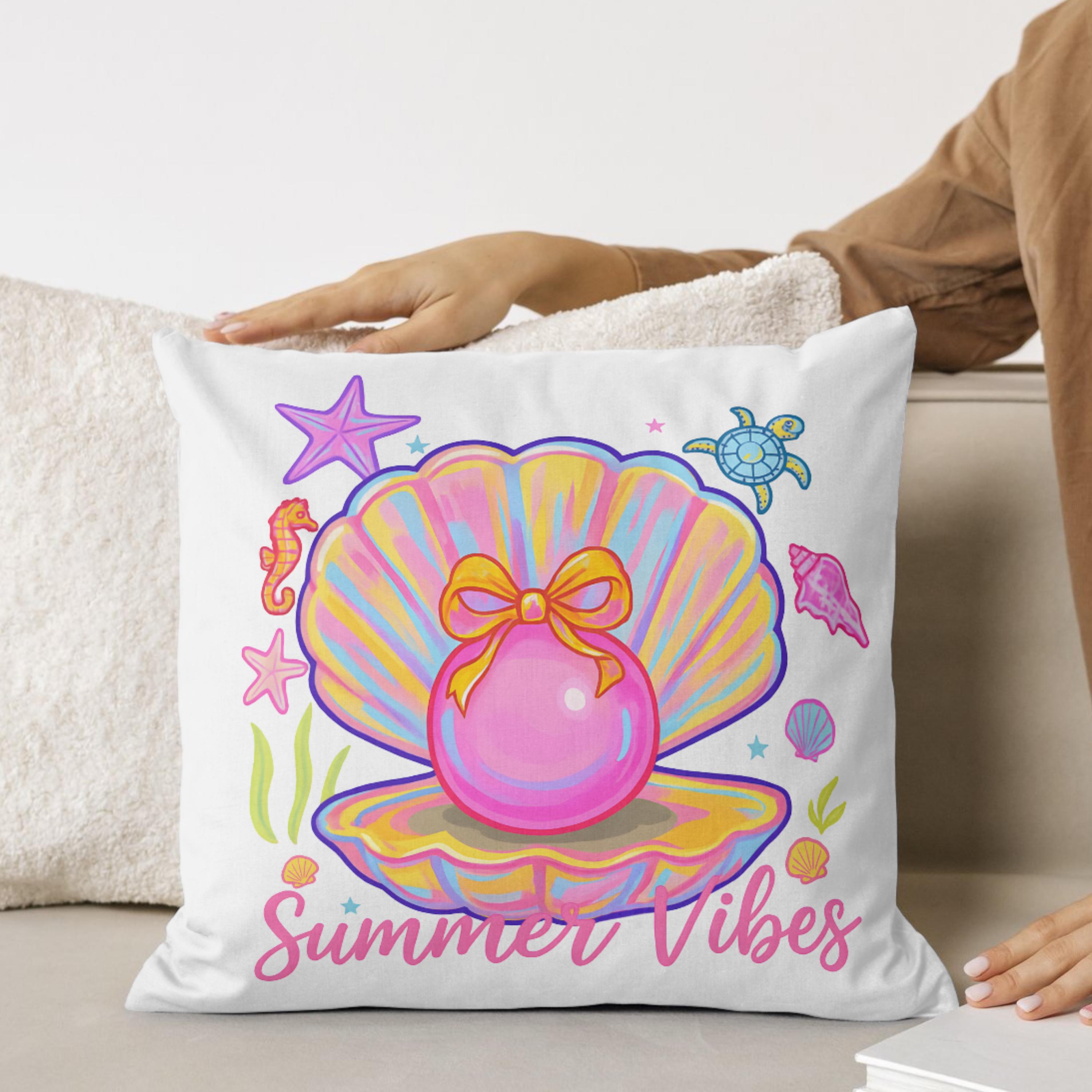 Coquette Pearl Seashell Bow PNG, Pink Clam Summer Vibes PNG, Coastal ...