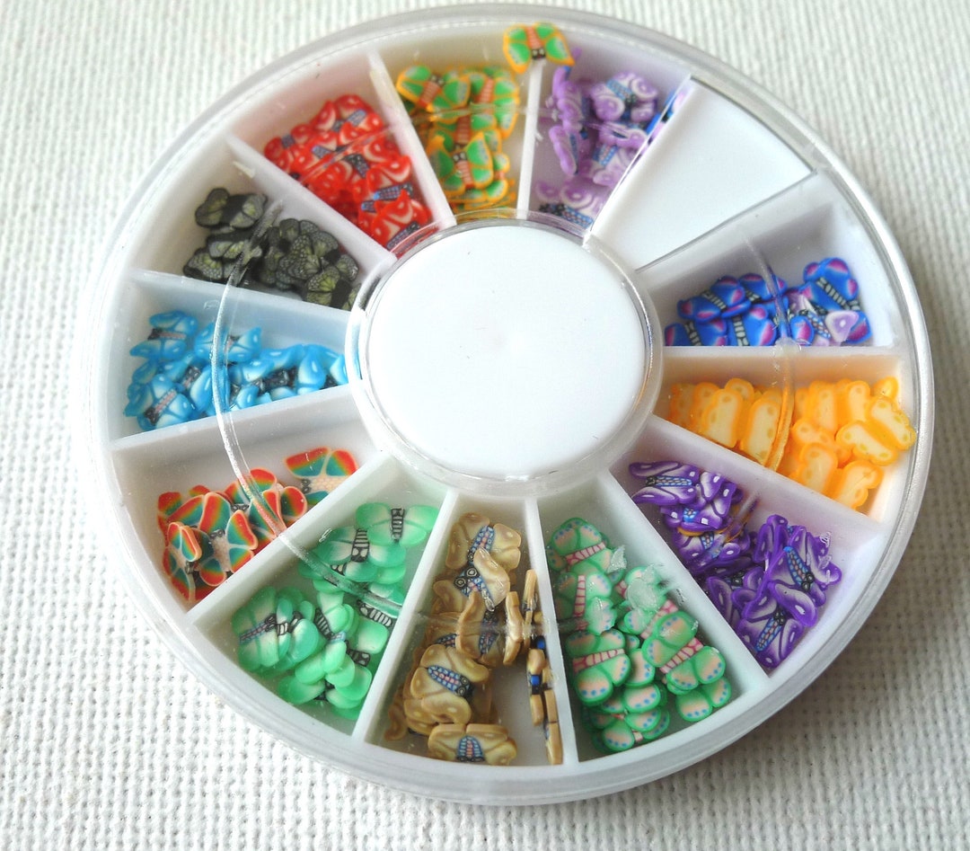 Flutter Butterfly - Assorted Slices (12) - Polymer Clay Cane Slices for ...