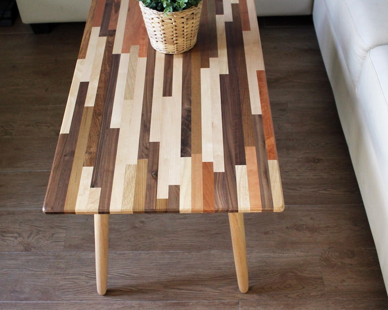 36 Mixed Wood Coffee Table Classic Mid Century Modern - Etsy