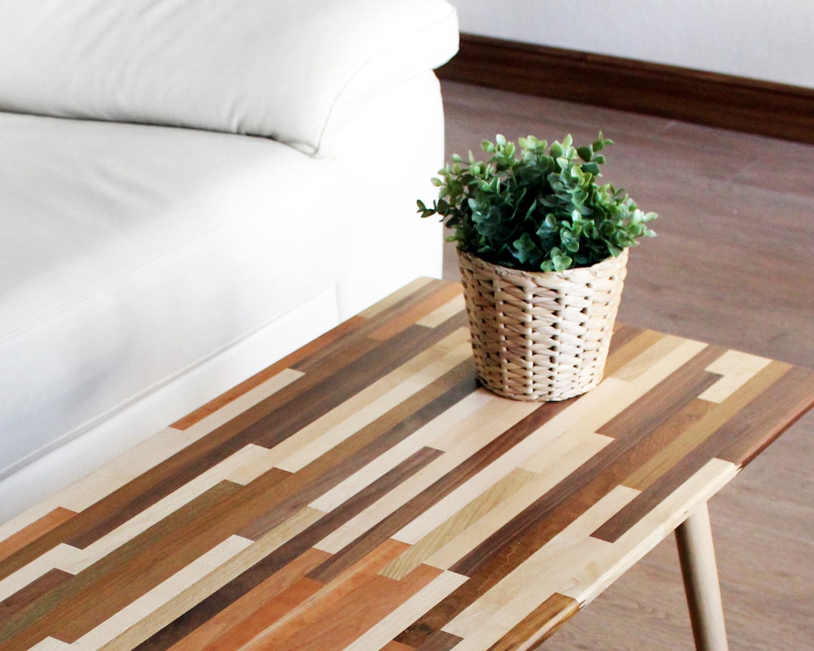 36 Mixed Wood Coffee Table Classic Mid Century Modern - Etsy