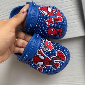 Spider-man Themed Crocs for Kids - Etsy