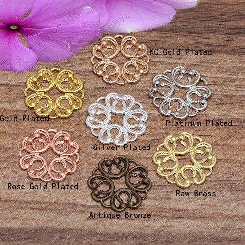 50pcs 32mm Lace Flower Filigree Jewelry Connectors - Etsy