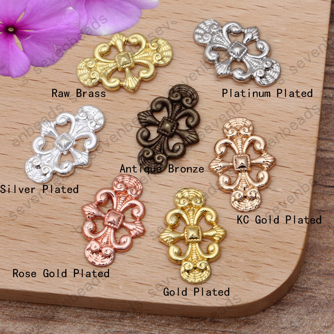 200pcs 12*17mm Lace Flower Filigree Jewelry Connectors Setting,filigree ...