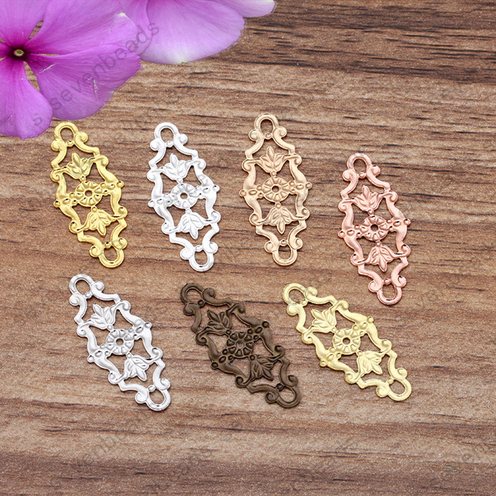 100pcs 1227mm Lace Flower Filigree Jewelry Connectors Setting,filigree ...