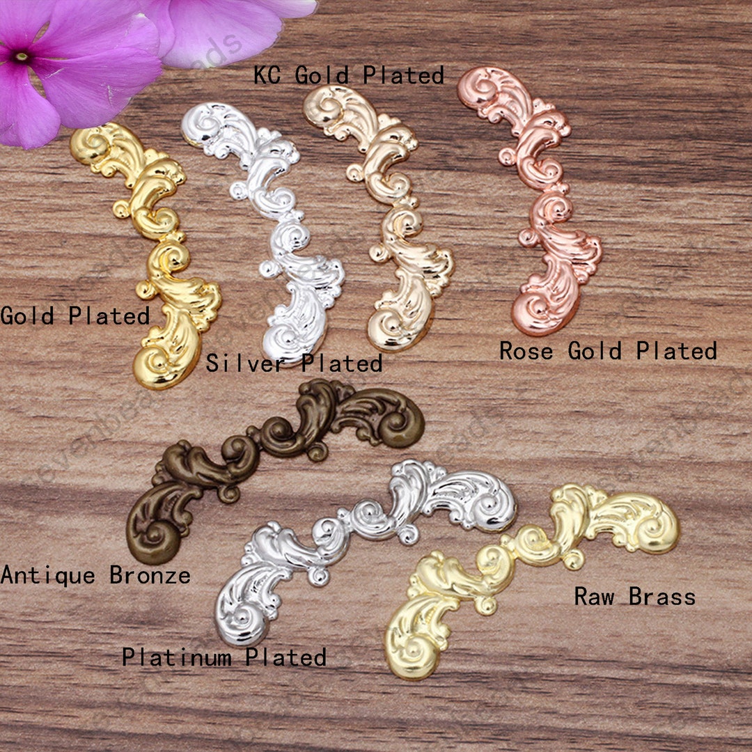 50pcs 1762mm Lace Wave Flower Filigree Jewelry Connectors Setting ...