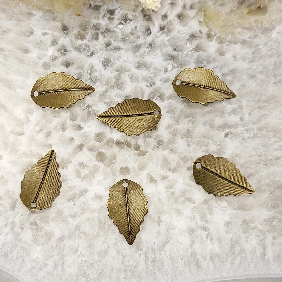 100 Pcs 10*17mm Raw Brass Lace Leaf Filigree Jewelry Connectors Setting ...