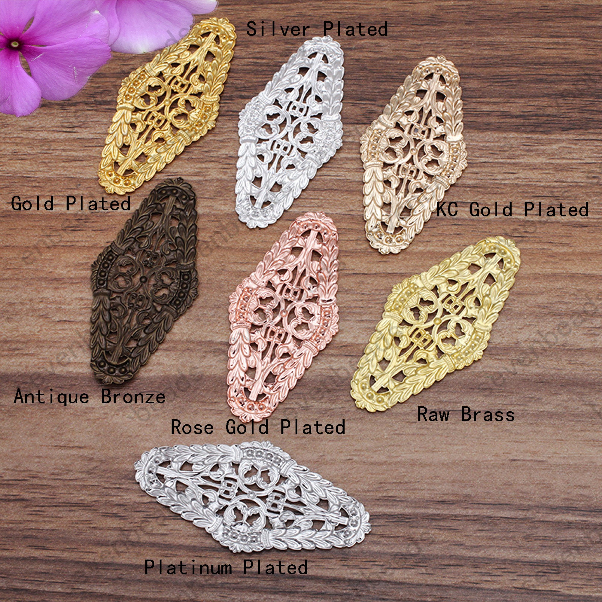 20pcs 6030mm Lace Diamond Flower Filigree Jewelry Connectors - Etsy UK