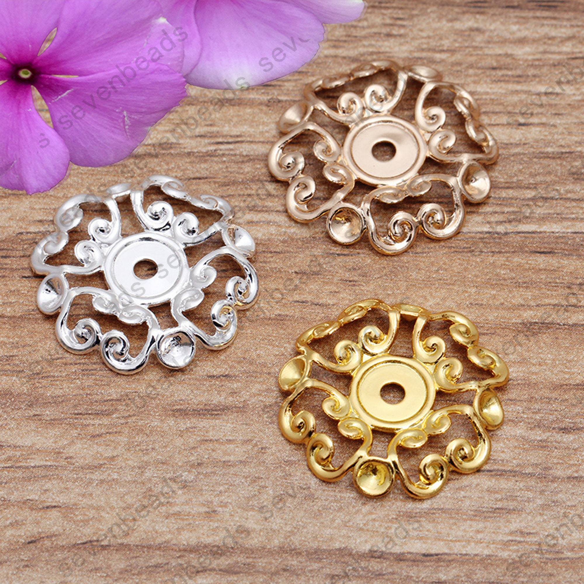 50pcs 23mm Lace Flower Filigree Jewelry Connectors - Etsy UK