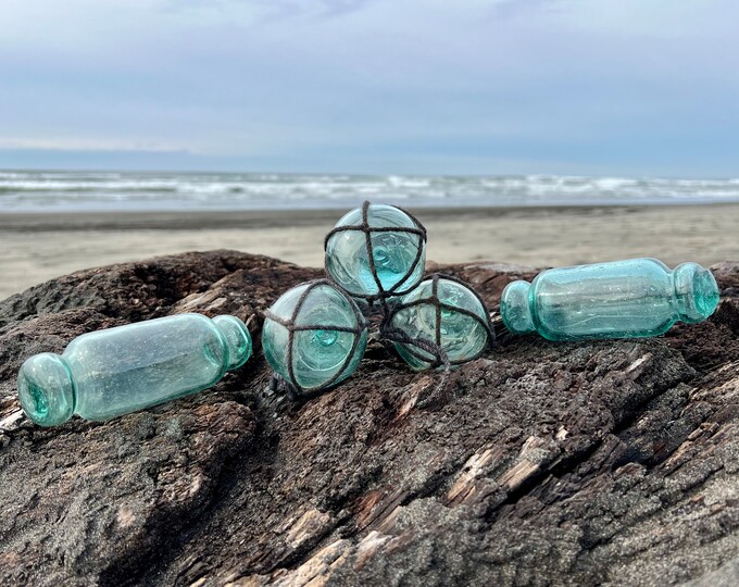 Set of 5 Japanese Glass Fishing Floats, Authentic, Used for Octopus - Etsy