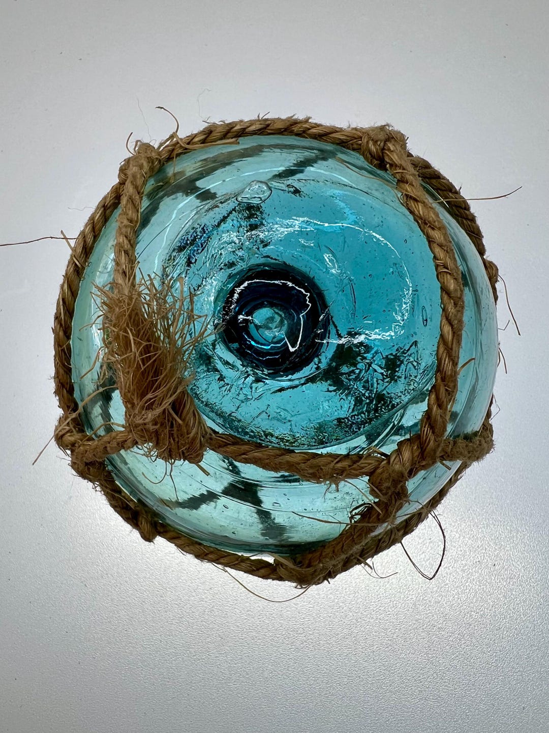 Japanese Glass Fishing Float, Authentic, Original Net, Kanji Marks ...
