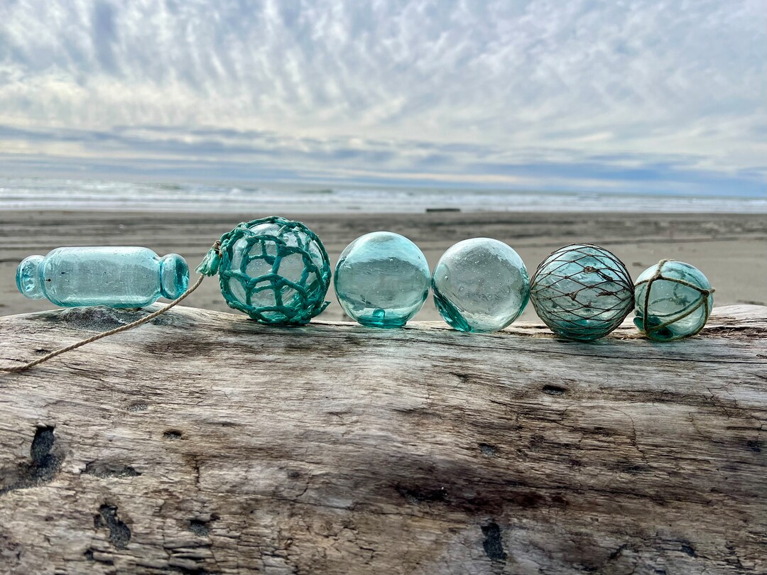 Collection of 6 Japanese Glass Fishing Floats, Authentic, Octopus ...