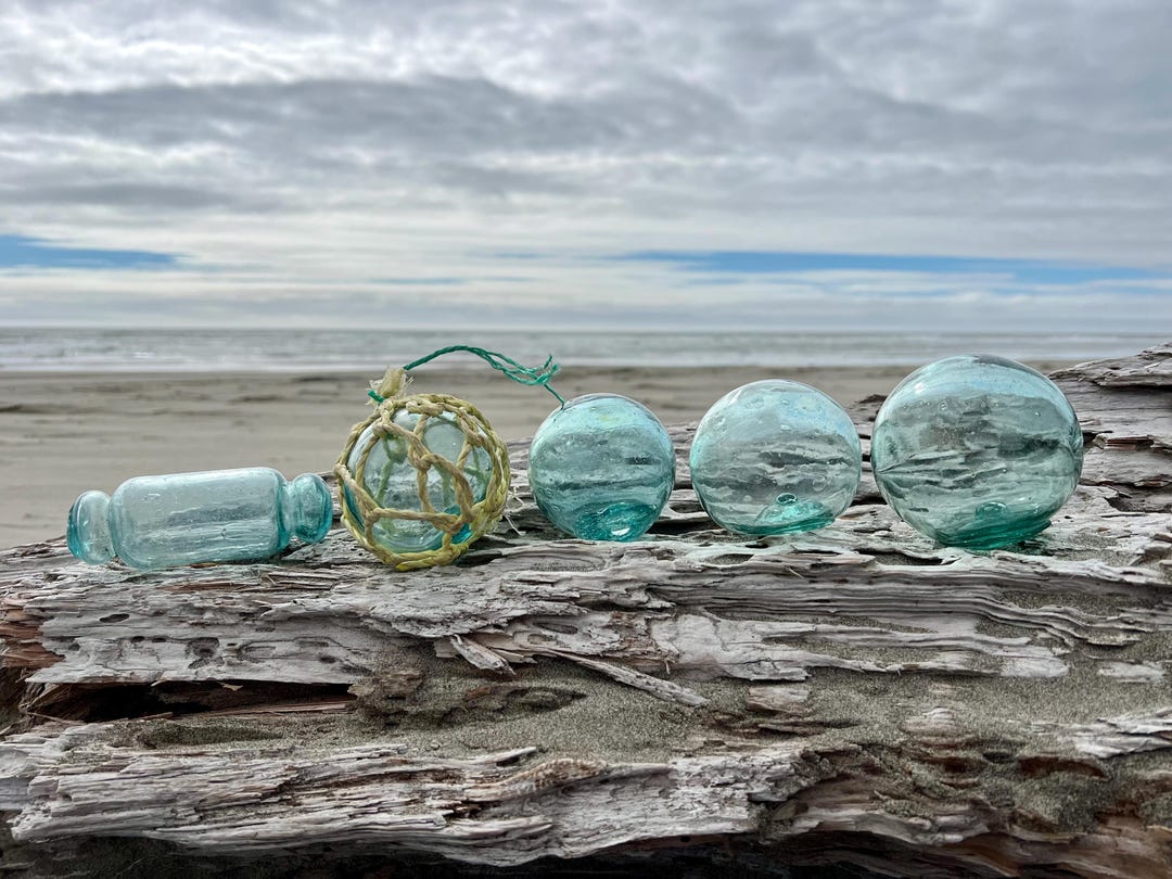 Collection of 5 Japanese Glass Fishing Floats, Authentic, Octopus ...