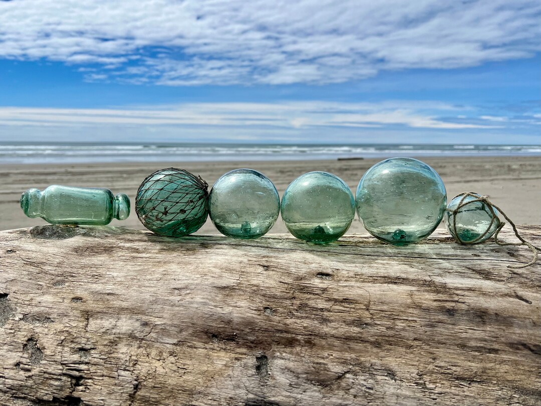 Collection of 6 Japanese Glass Fishing Floats, Authentic, Octopus ...
