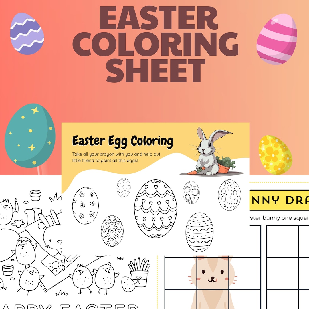 Easter Printable Coloring Sheet - Etsy