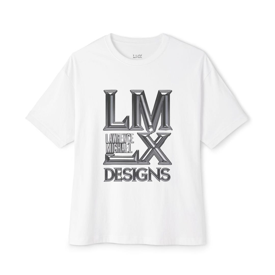 LMX Designs Chrome Embossed 3D Logo Oversized Tee - Etsy