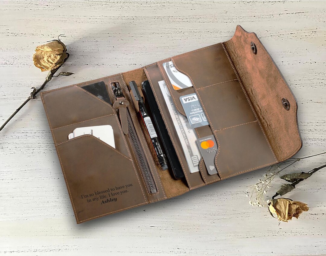 Leather Travel Wallet, Personalized Travel Wallet,travel Organizer ...