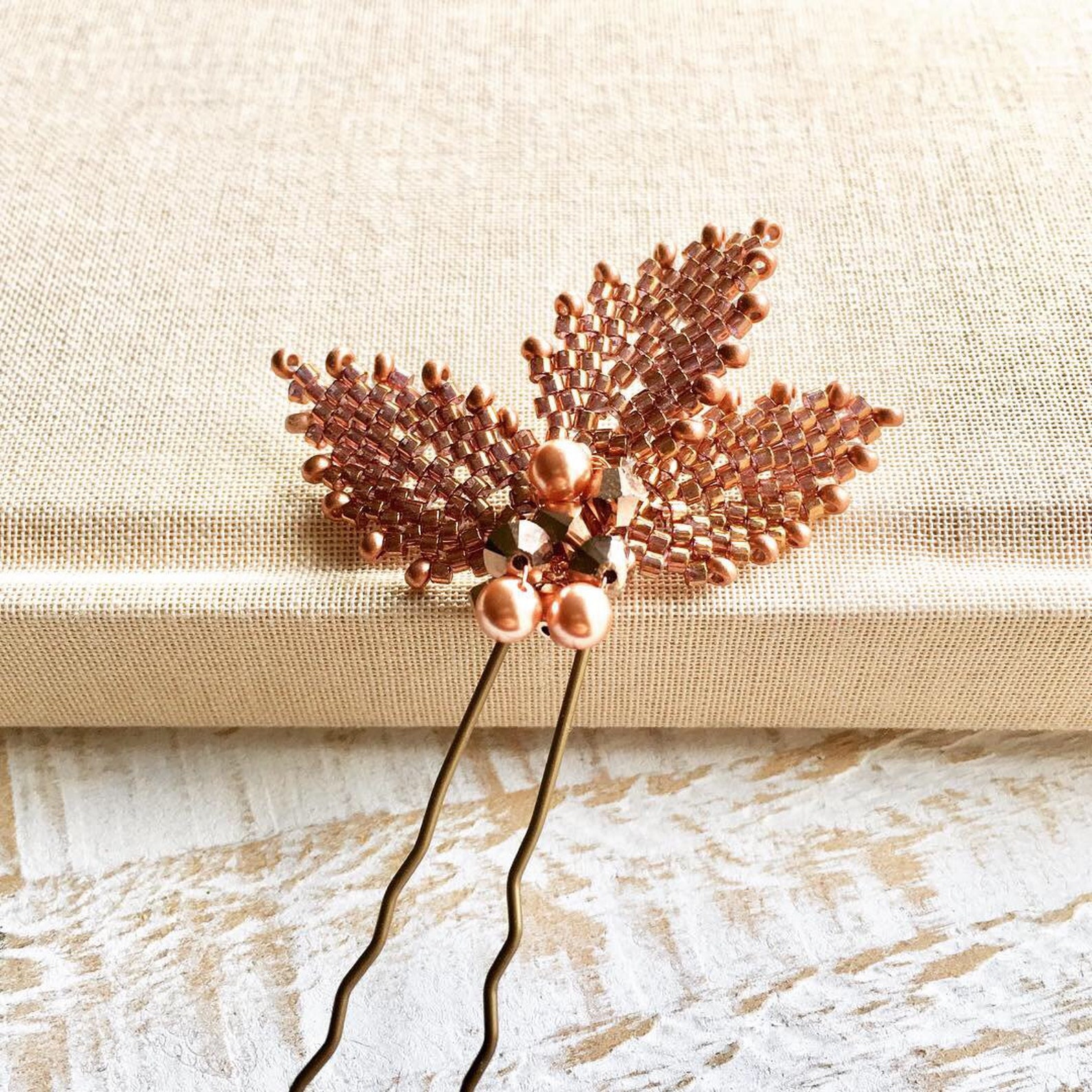 Set of 3 Beaded Bridal Hair Pins | Etsy