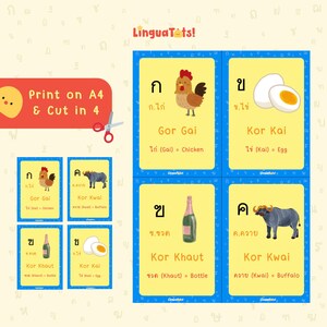 Thai Alphabet Flashcard - Etsy