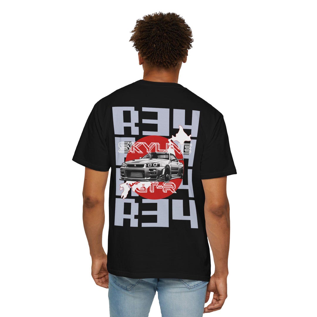 Nissan Skyline GT-R R34 Shirt, Comfort Colors Tee, JDM Car Shirt Gift ...