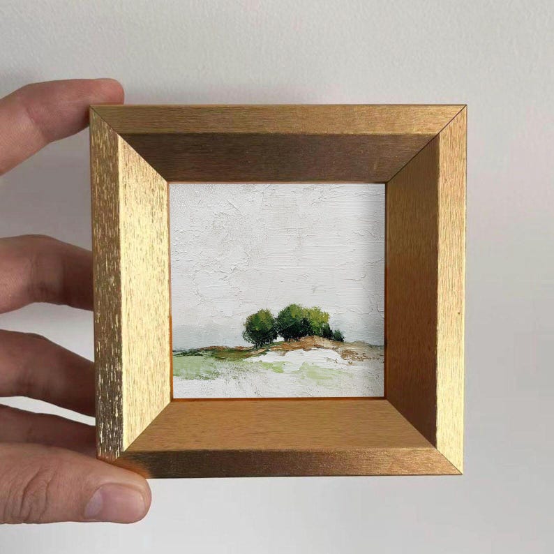 Mini Original Landscape Oil Painting, Small Hand Painted Nature Wall ...