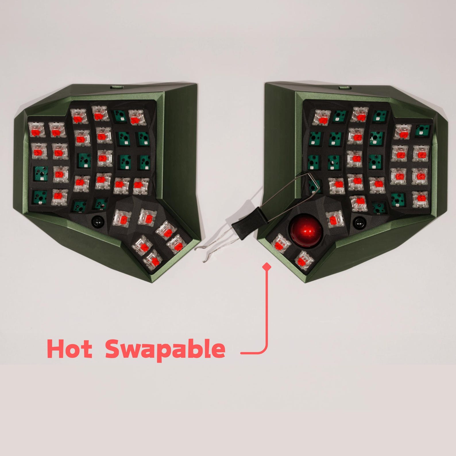 Wireless Dactyl Manuform With Trackball Ergonomic Split Keyboard - Pre ...