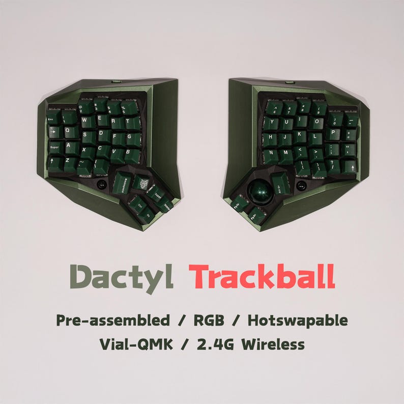 Wireless Dactyl Manuform With Trackball Ergonomic Split Keyboard - Pre ...