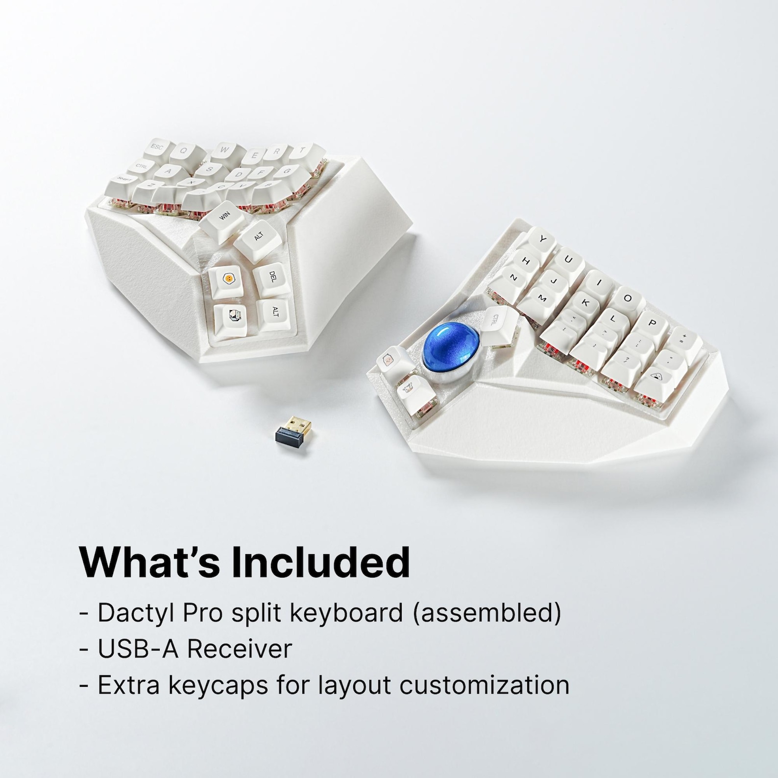 Wireless Dactyl Manuform With Trackball Ergonomic Split Keyboard - Pre ...