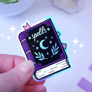 Holographic Spellbook Vinyl Sticker Waterproof Vinyl Stickers Spooky ...