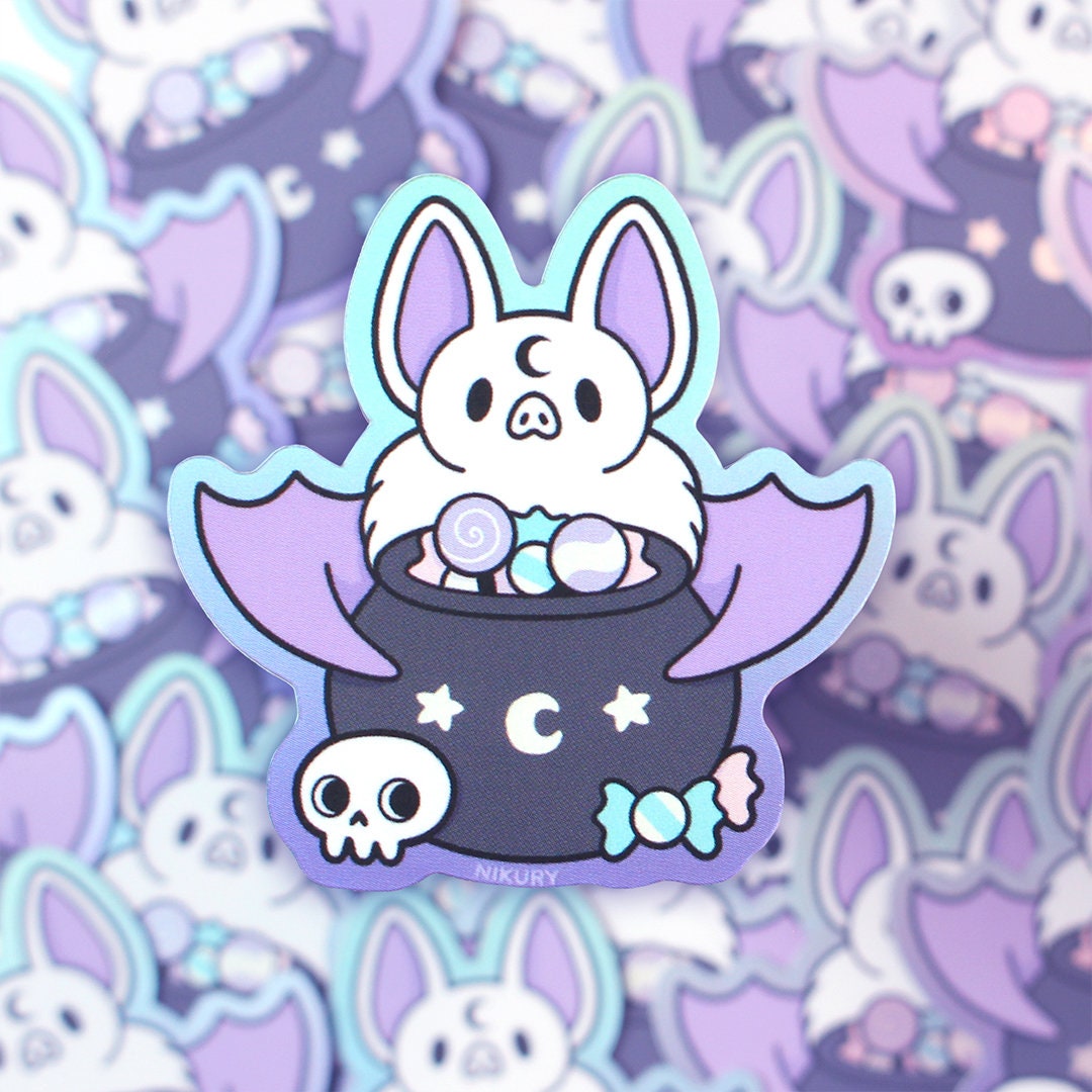 Holographic Matt Bat Vinyl Sticker Gradient Waterproof Stickers ...