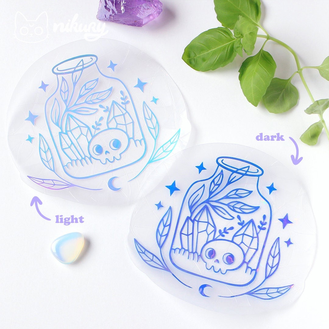 Pastel Terrarium Suncatcher Sticker Nikury Crystal / Skull - Etsy