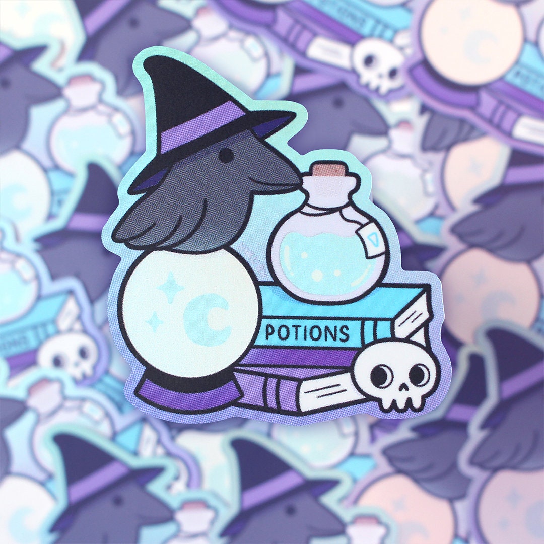 Holographic Matt Raven Vinyl Sticker | Waterproof Book Stickers ...