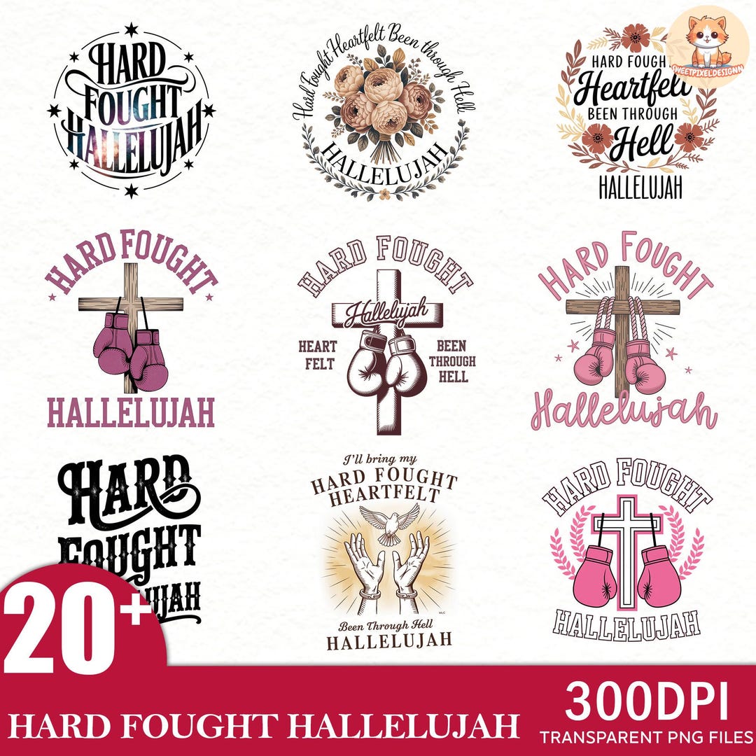 20+ Boxing Gloves PNG Bundle, Bible Verse Png, Hard Fought Hallelujah ...
