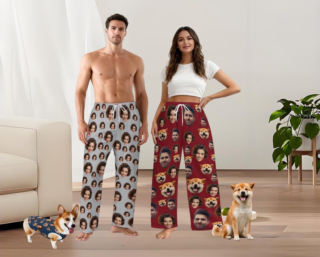 Personalized Customization Pant,customization Pant With Faces,pajamas ...