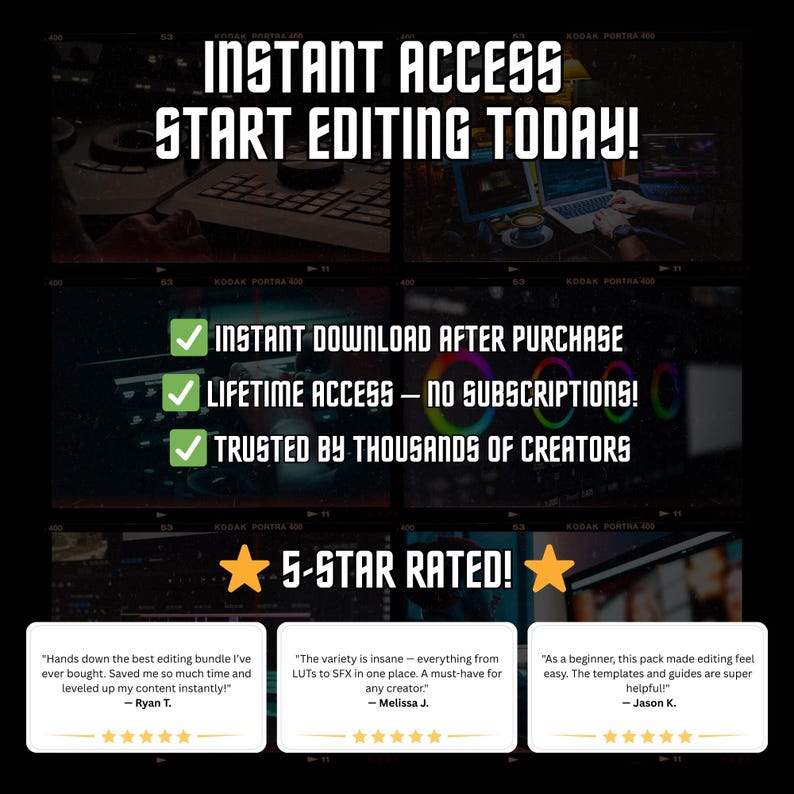 Video Editing Mega Pack | Overlays, SFX, Music, Templates, Luts ...