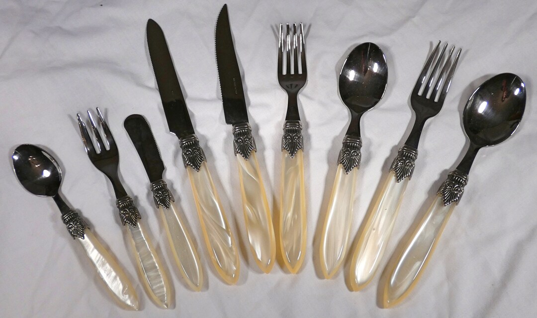 Vintage Flatware Rivadossi Sandora Silverware Laura Collection Faux ...