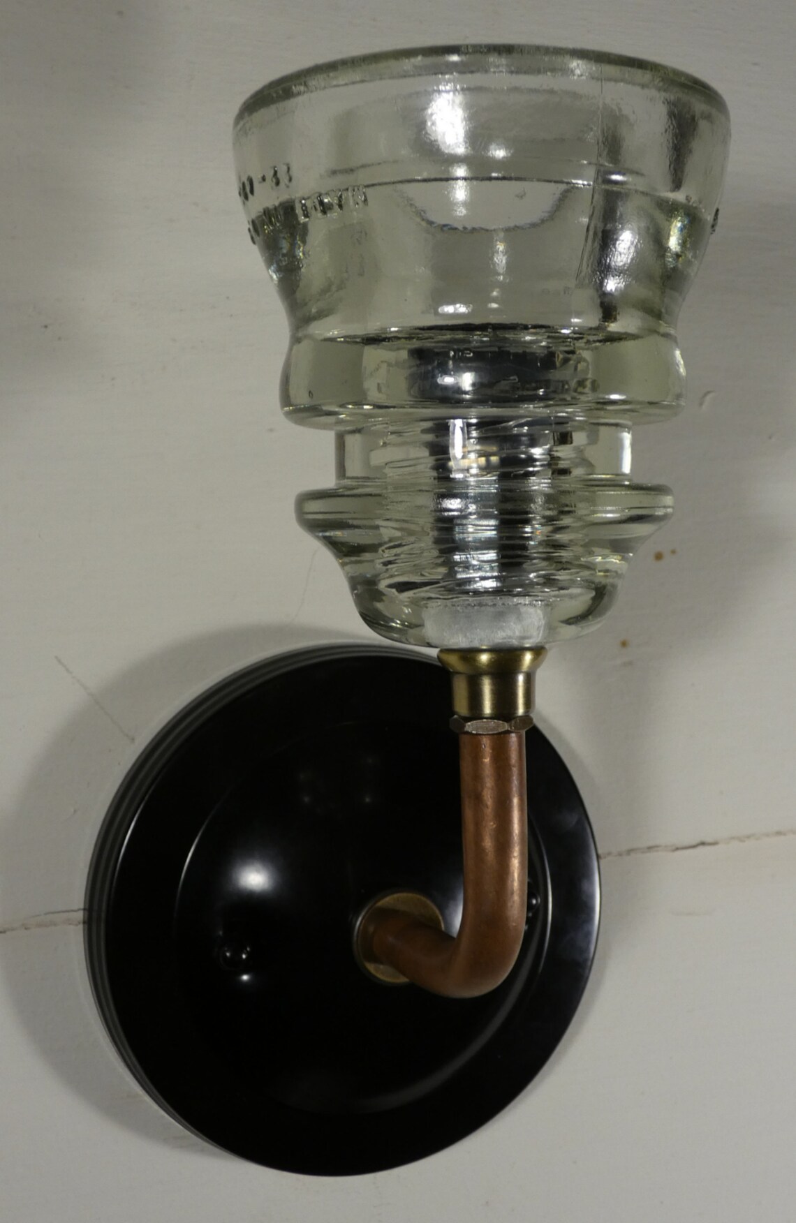 Vintage Telegraph Glass Insulator Single Wall Sconce Either Mountable ...