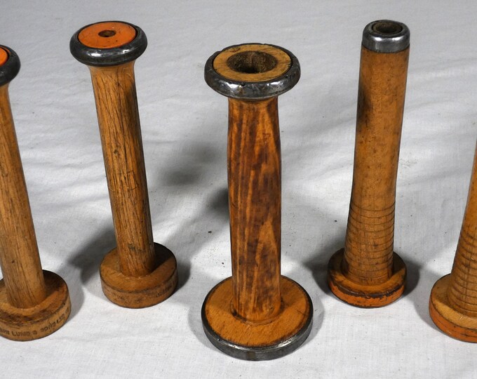 Vintage Mill Wooden Spool Bobbins for Display or Craft Projects Lot of ...
