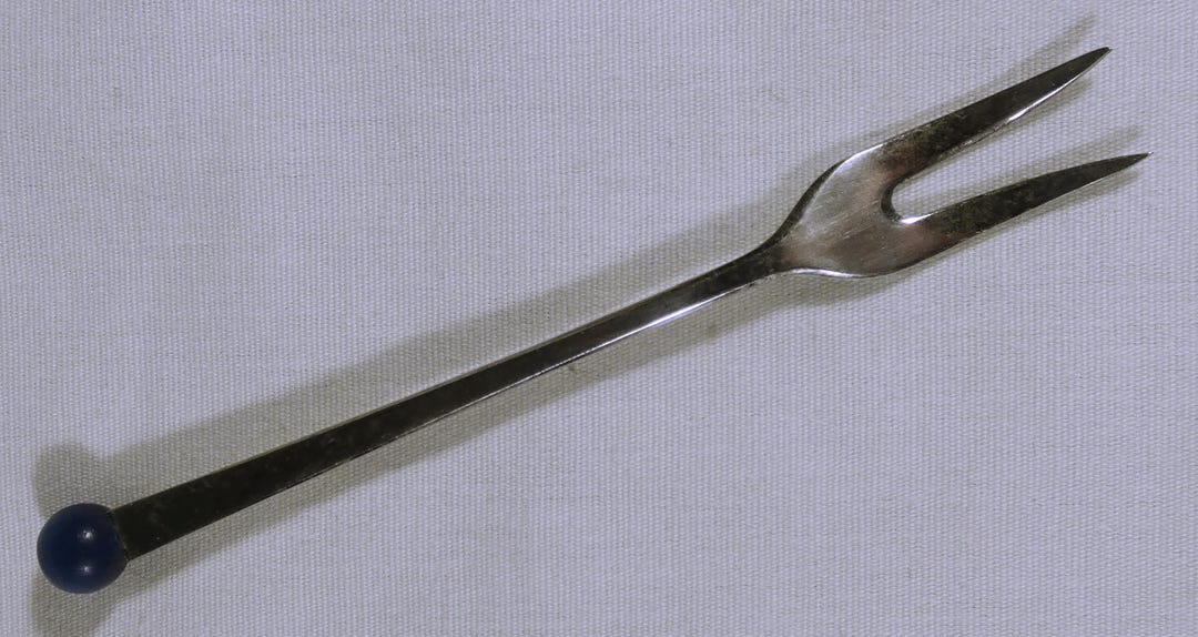 Vintage Effepi Hors D'oeuvres Fork Hoe Bident Blue Ball End - Etsy