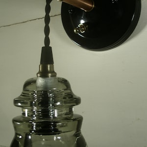 Vintage Telegraph Glass Insulator Single Wall Sconce Clear Frosted or ...