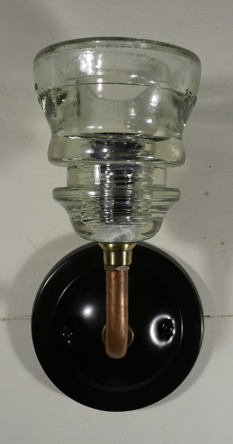 Vintage Telegraph Glass Insulator Single Wall Sconce Either Mountable ...