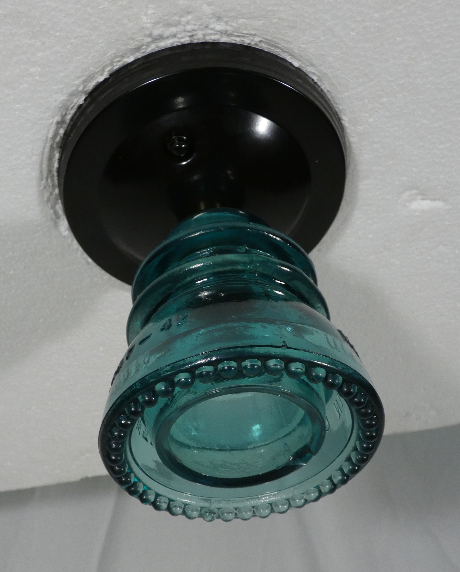 Single Light Vintage Glasstelegraph Insulator Flush Mount Ceiling Light ...
