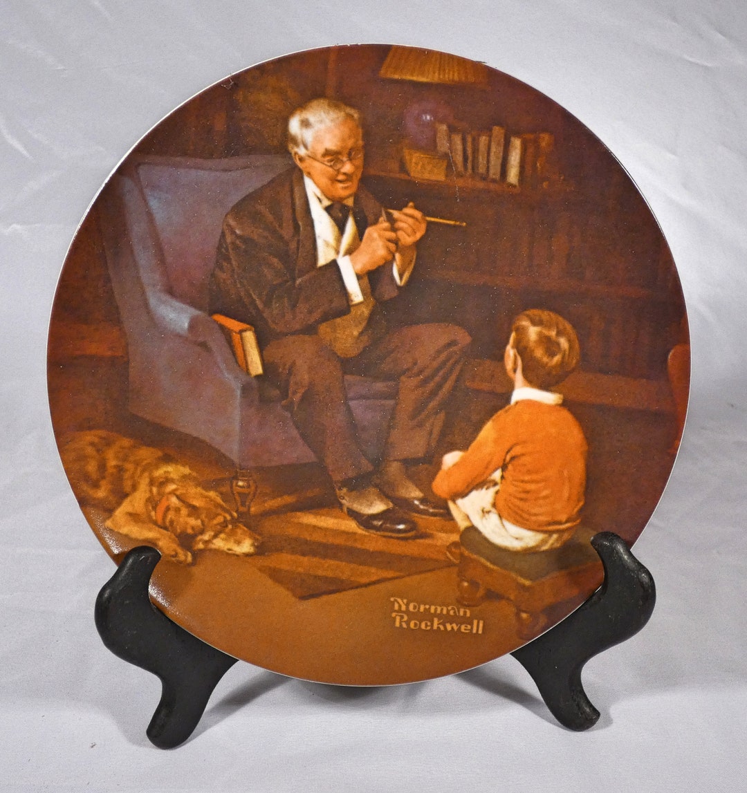 Norman Rockwell the Tycoon Collector Plate Mint Condition 4 - Etsy