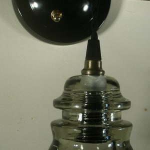 Vintage Telegraph Glass Insulator Single Wall Sconce Clear Frosted or ...