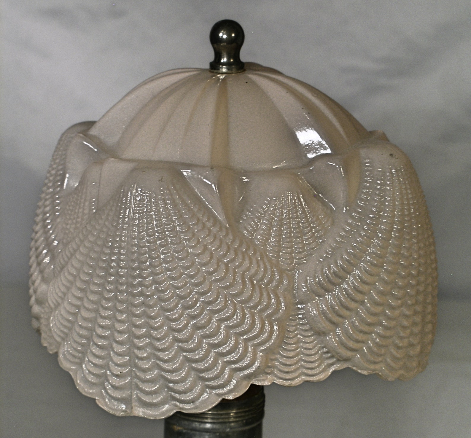 Vintage Depression Glass Boudoir Lamp Table Light Females Blue Apricot ...