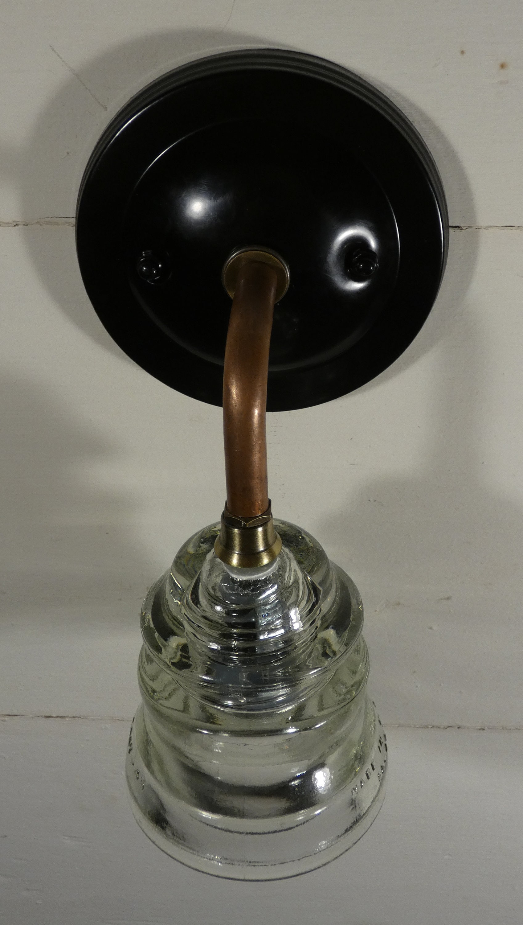 Vintage Telegraph Glass Insulator Single Wall Sconce Either Mountable ...