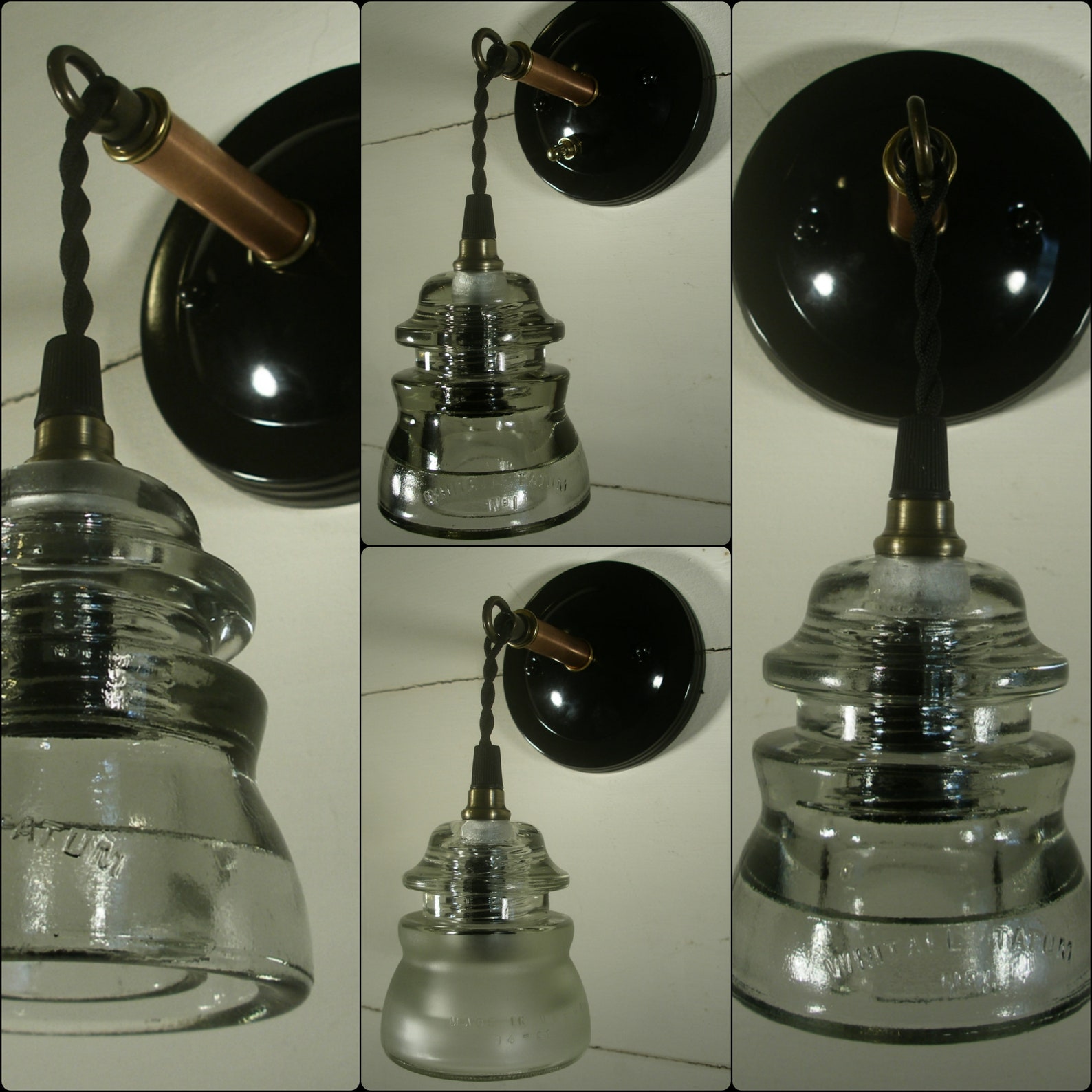 Vintage Telegraph Glass Insulator Single Wall Sconce Clear - Etsy
