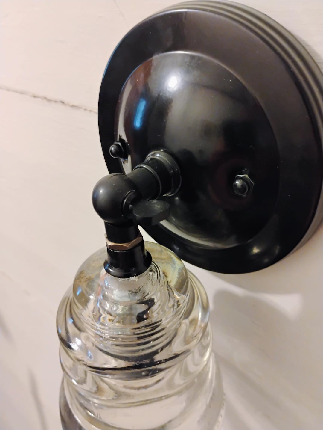 Vintage Telegraph Glass Insulator Single Wall Sconce or Ceiling ...