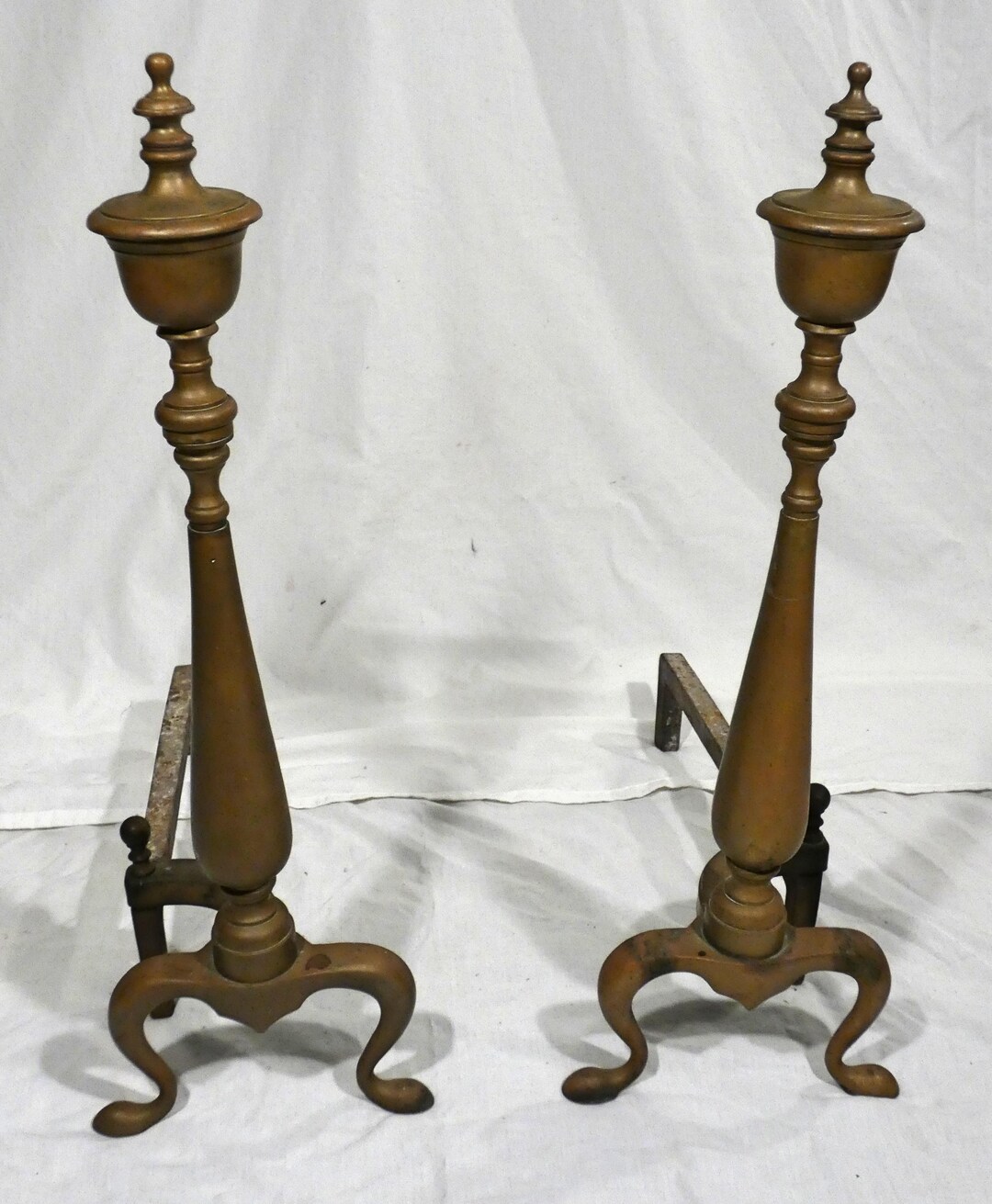 Antique Copper Andirons Fireplace Accessories - Etsy