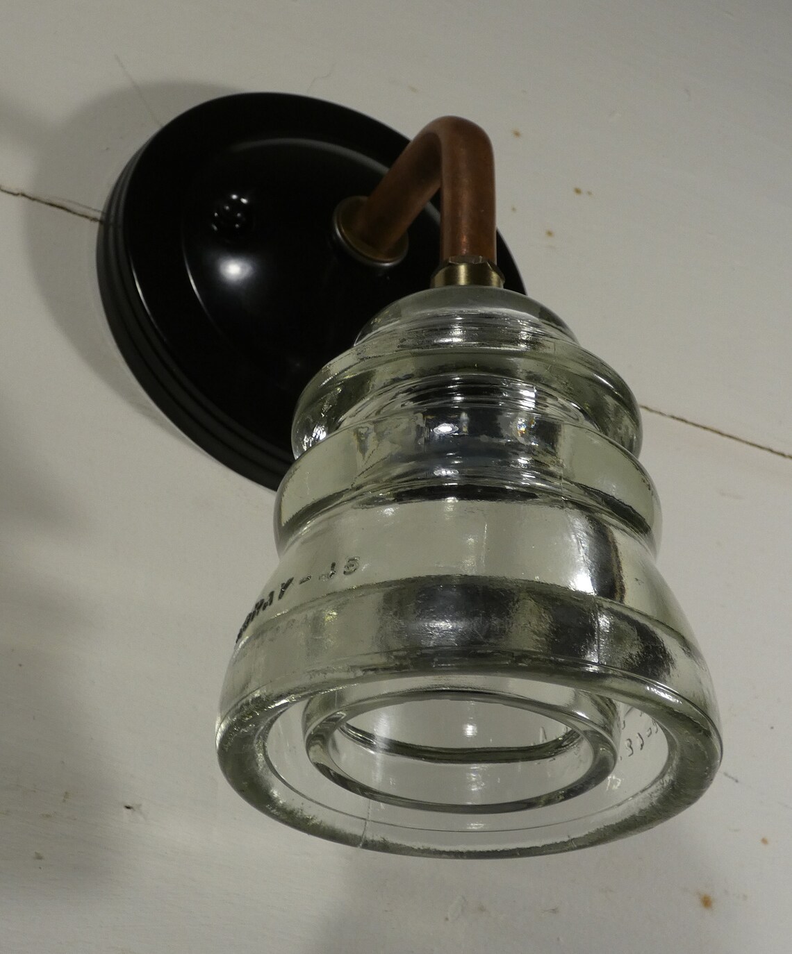 Vintage Telegraph Glass Insulator Single Wall Sconce Either Mountable ...
