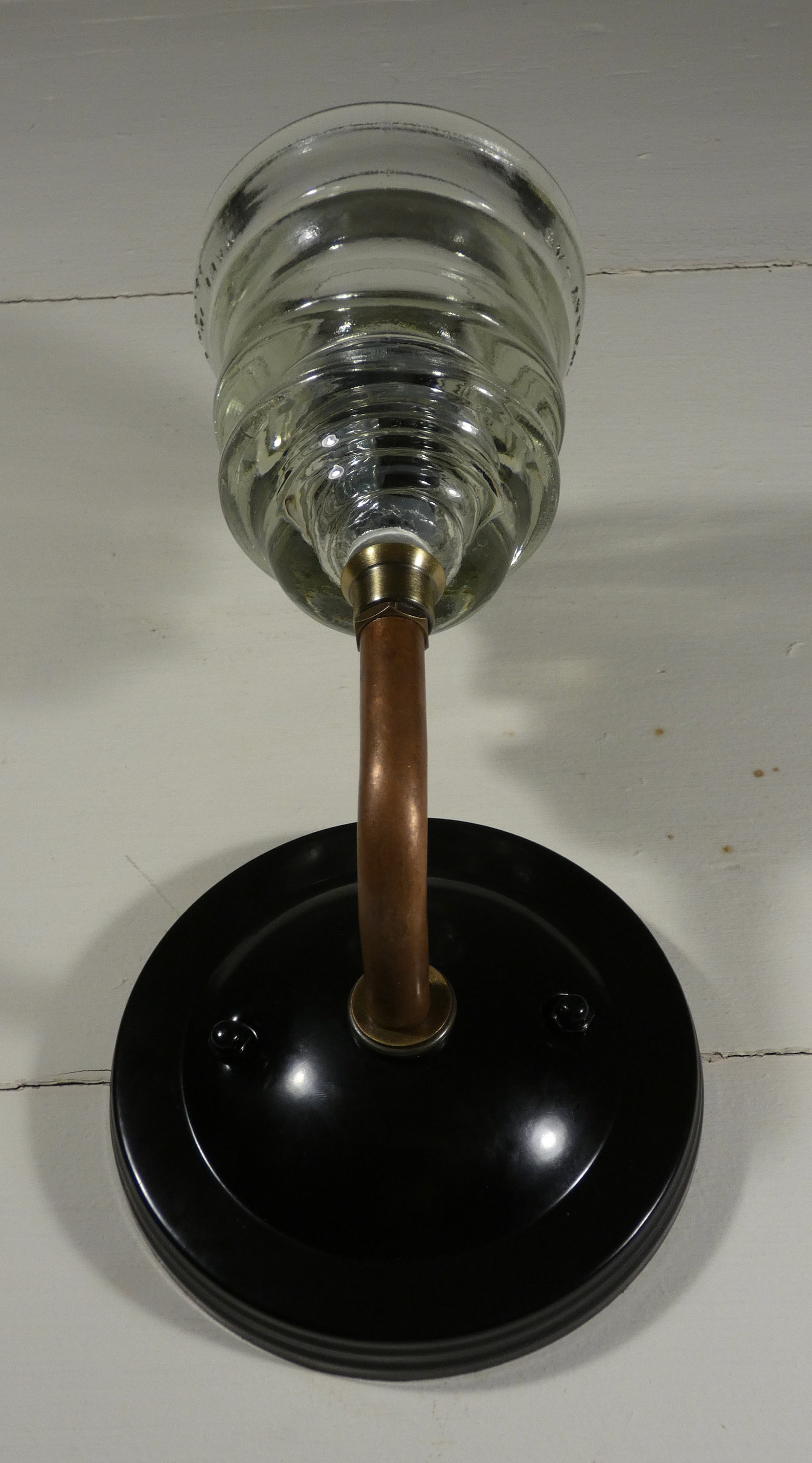 Vintage Telegraph Glass Insulator Single Wall Sconce Either Mountable ...
